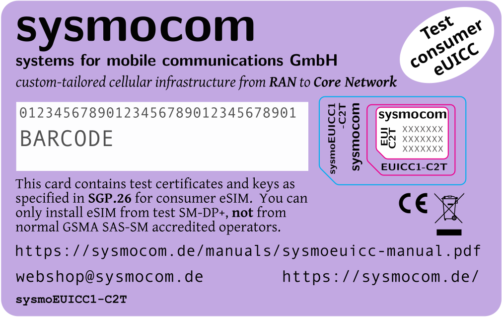 eUICC for consumer eSIM RSP with SGP.26 Test Certificates | SGP.26 Test ...