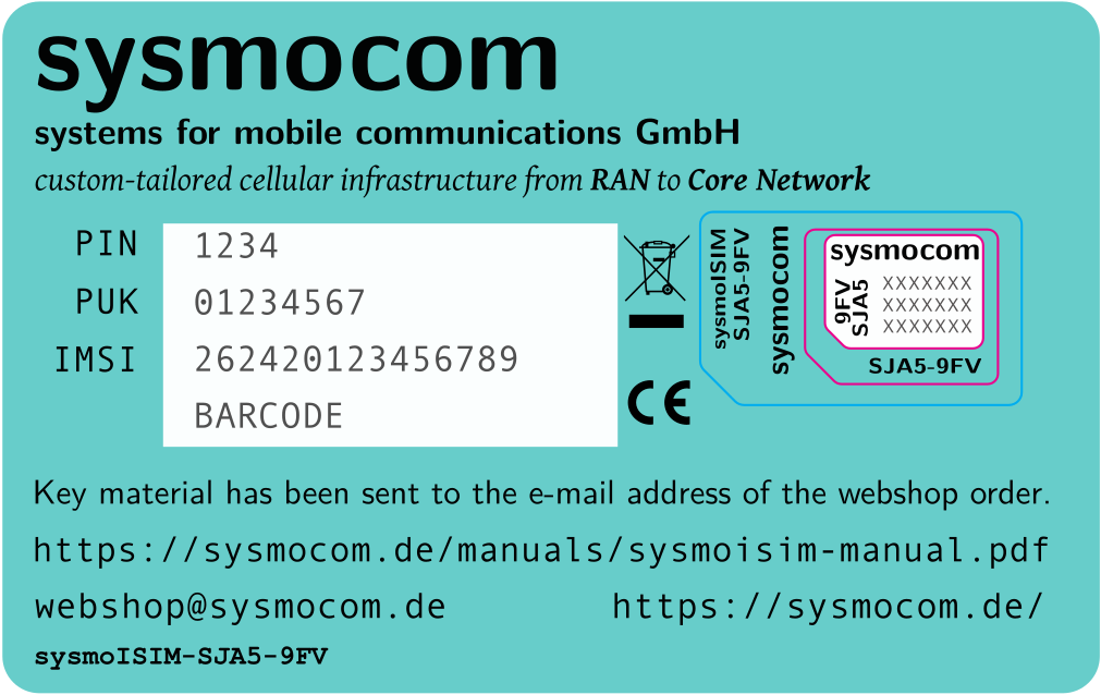 sysmoISIM-SJA5-9FV SIM + USIM + ISIM Card (10-pack) with ADM keys; 9FV ...